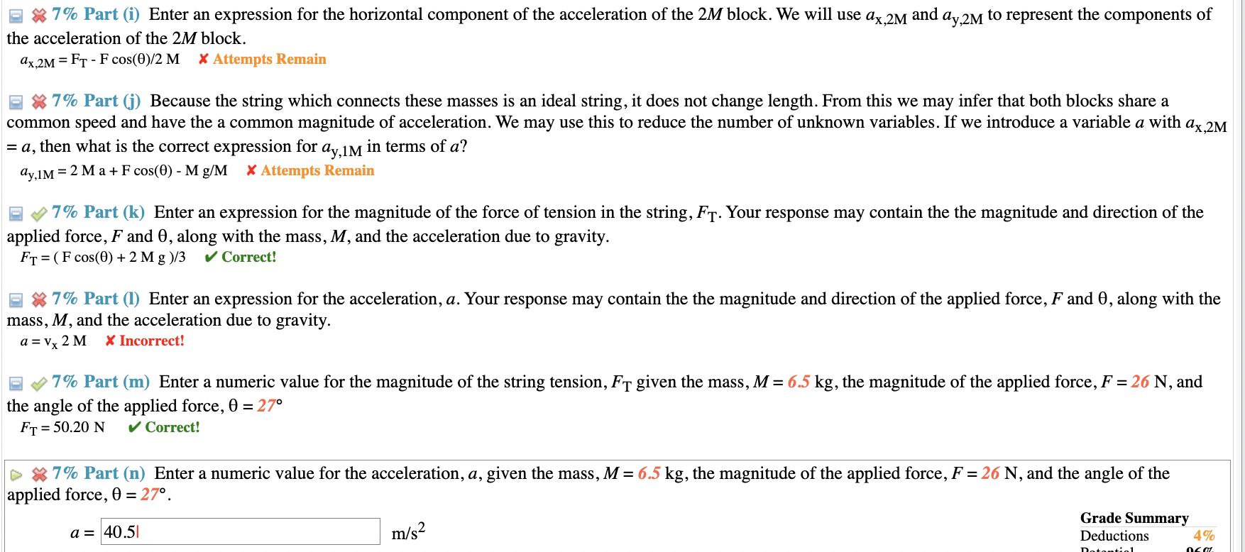Solved (0\%) Problem 9: A box with mass 2M is placed on a | Chegg.com