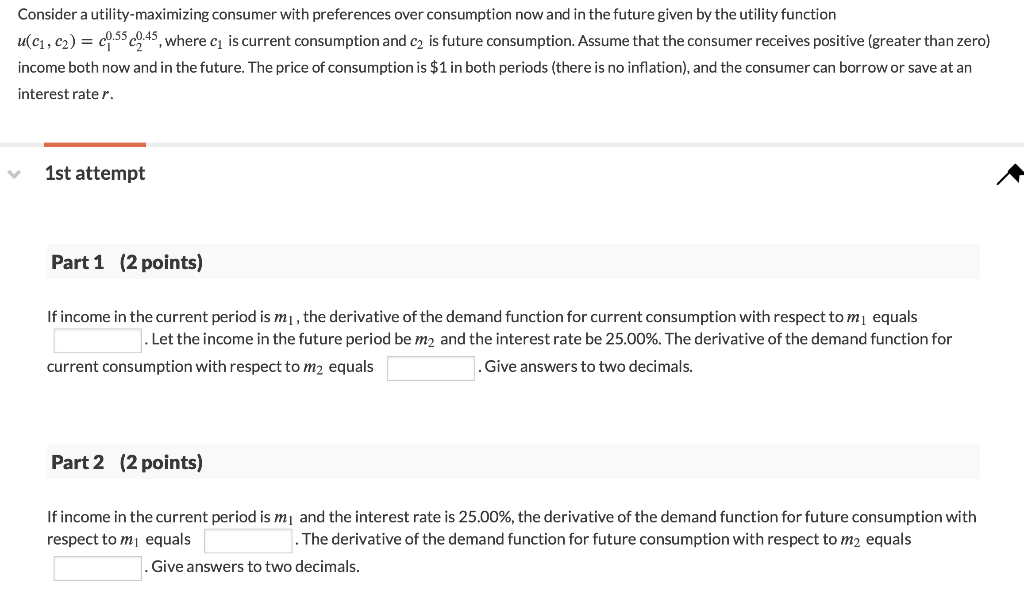 Solved Consider a utility-maximizing consumer with | Chegg.com