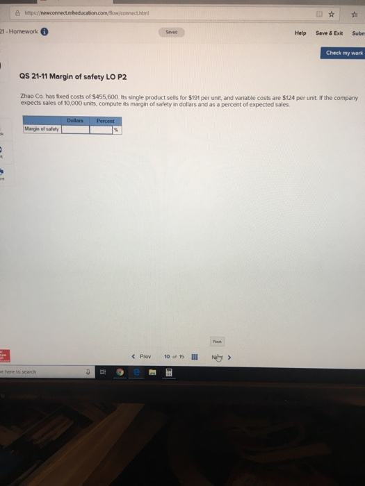 Solved 21-Homework Saved Help Save & Exit Subn Check my work | Chegg.com
