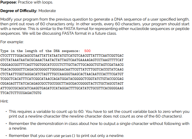 Solved This is my previous program: import random dna = | Chegg.com