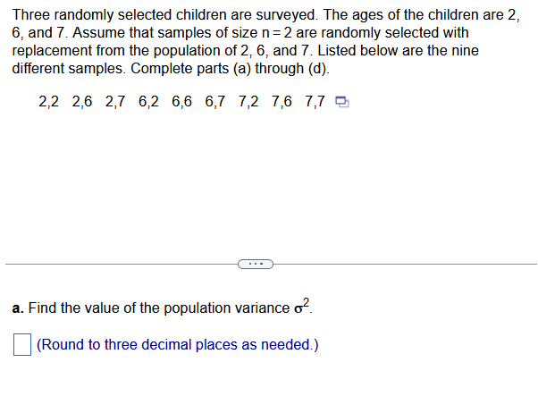 Solved Three randomly selected children are surveyed. The | Chegg.com