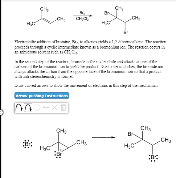 Solved CH3 CH3 Br CH3 CH2Cl2 CH3 Нас Нас Electrophilic | Chegg.com
