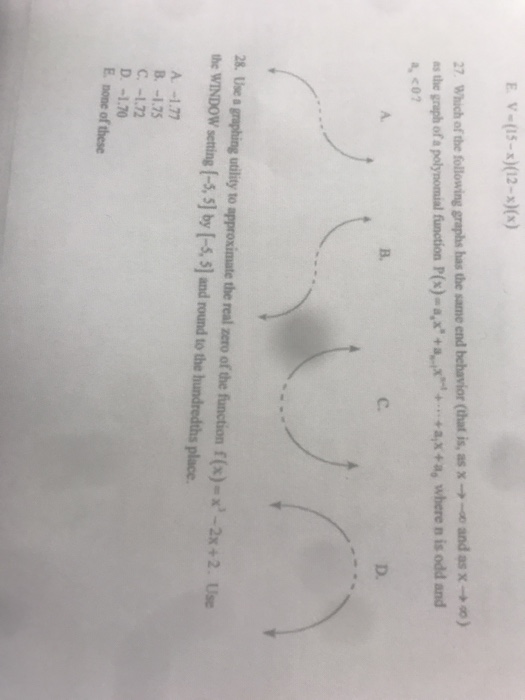 Solved E v-(15-x)02-x)() 27 which ofthe following graphs has | Chegg.com