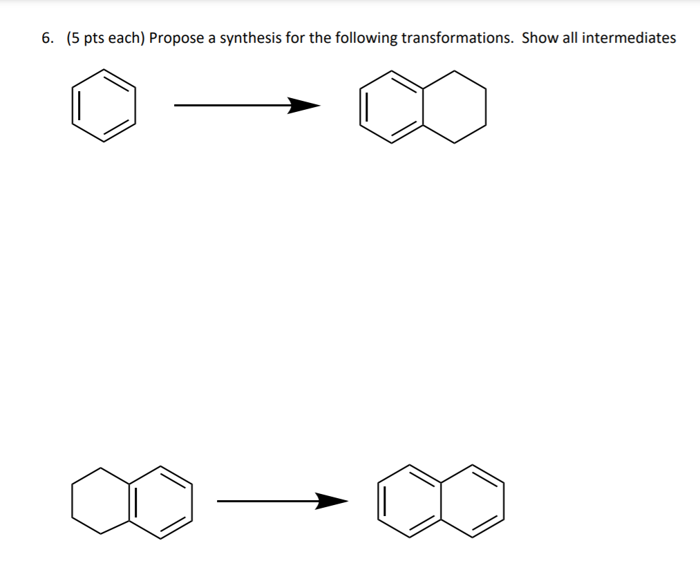 Solved 6. (5 pts each) Propose a synthesis for the following | Chegg.com