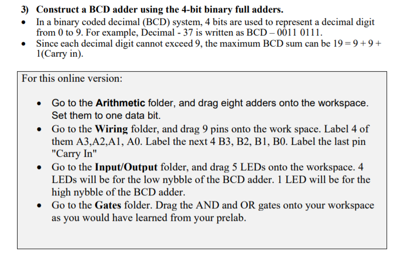 3) Construct a BCD adder using the 4-bit binary full | Chegg.com