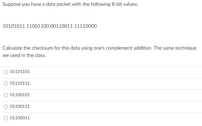 Solved Suppose you have a data packet with the following | Chegg.com