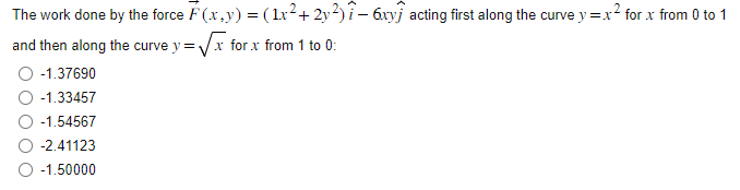 Solved The work done by the force | Chegg.com