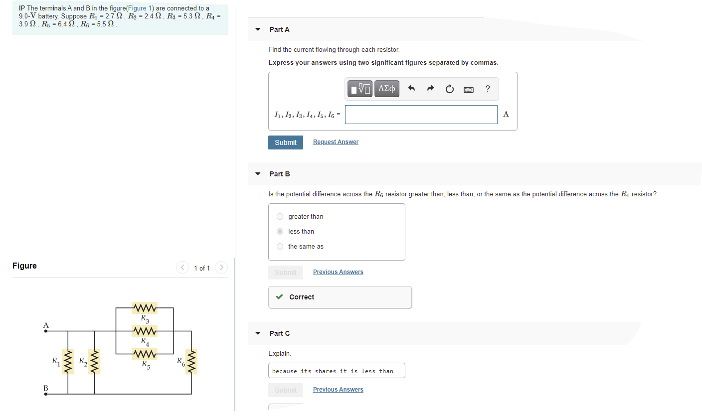 Solved IP The terminals A and B in the figure(Figure 1) are | Chegg.com