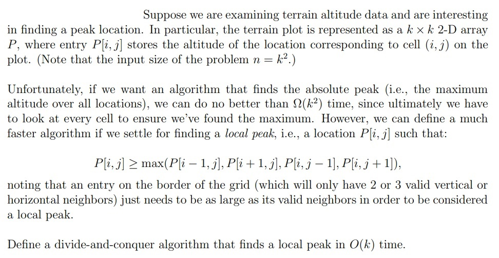Solved Suppose we are examining terrain altitude data and | Chegg.com