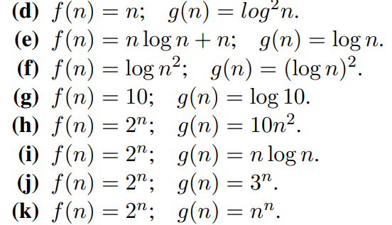 Solved For each of the following pairs of functions, either | Chegg.com