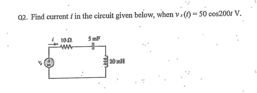 Solved Q2. Find current i in the circuit given below, when | Chegg.com