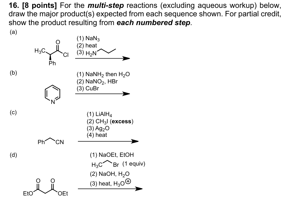 Solved 16. [8 points] For the multi-step reactions | Chegg.com