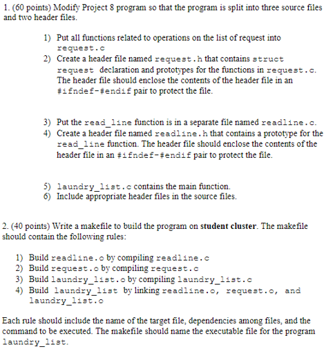 C Programming, Header Files & Sources files, | Chegg.com