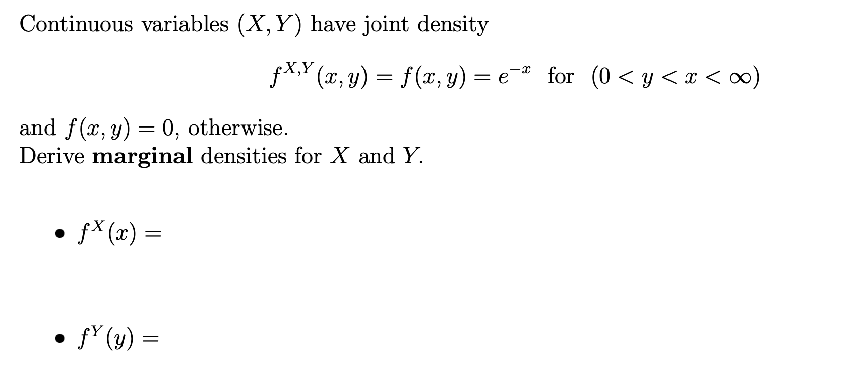 Solved Continuous variables (X,Y) have joint density fX,Y | Chegg.com