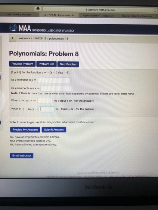 Solved webwork-math.gvsu.edu : 8 MATHEMATICAL ASSOCIATION OF | Chegg.com Solved webwork-math.gvsu.edu : 8 MATHEMATICAL ASSOCIATION OF | Chegg.com