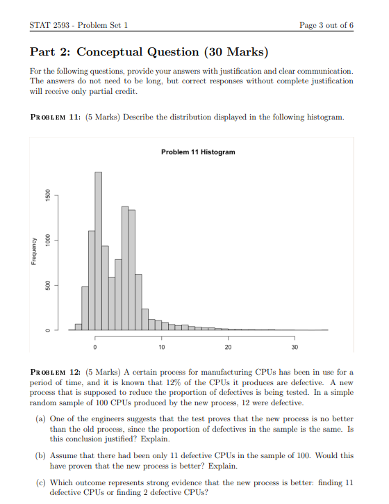 Solved Part 2: Conceptual Question (30 Marks) For the | Chegg.com