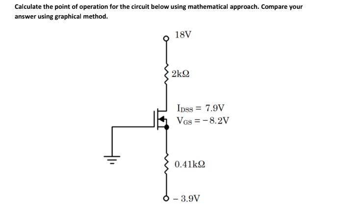 Solved Calculate the point of operation for the circuit | Chegg.com