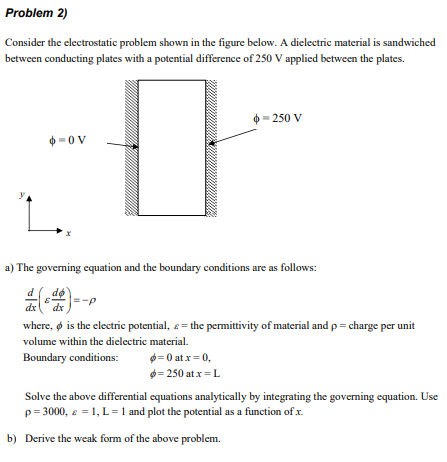Solved Problem 2) Consider the electrostatic problem shown | Chegg.com