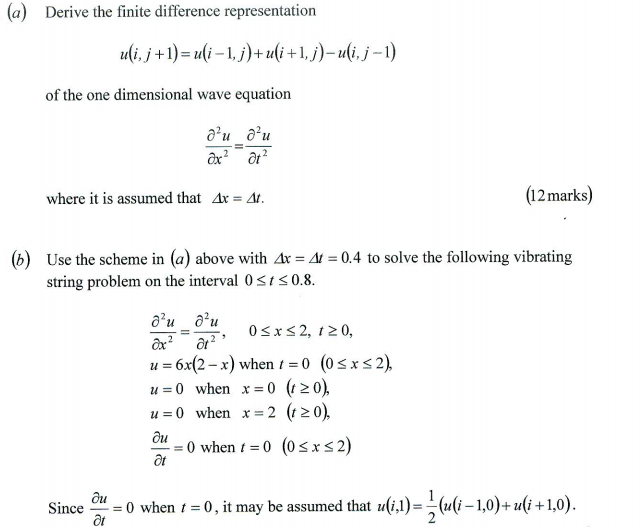Solved (a Derive the finite difference representation of the | Chegg.com