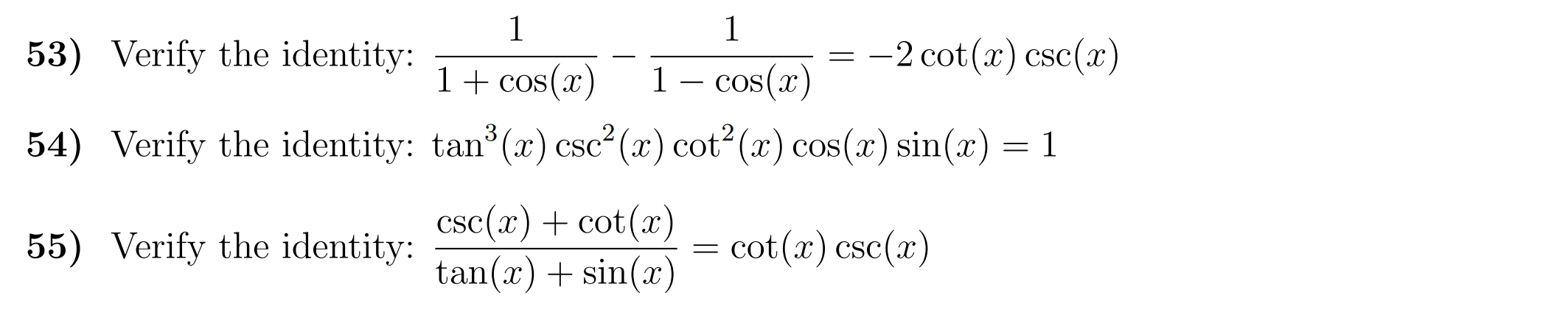 Solved Verify the identity: | Chegg.com