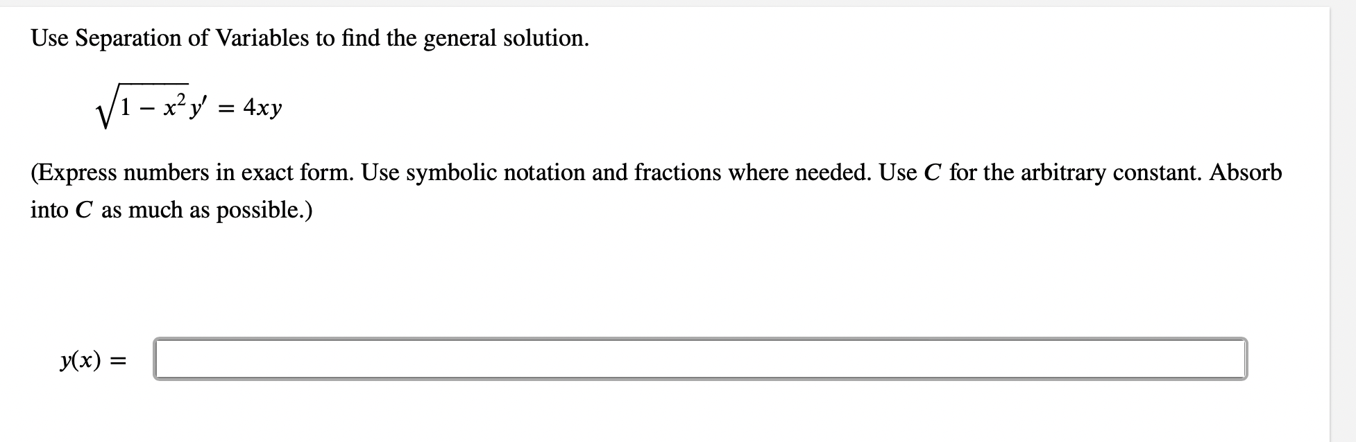 Solved Use Separation of Variables to find the general | Chegg.com