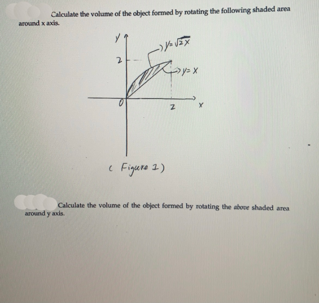 Solved Calculate the volume of the object formed by rotating | Chegg.com