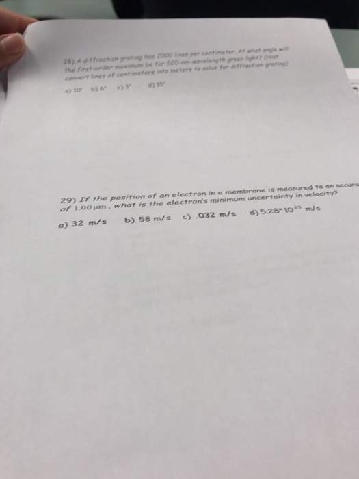 Solved A Diffraction Grating Has 2000 Lines Per Centimeter