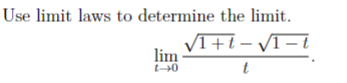 Solved Use limit laws to determine the limit. | Chegg.com