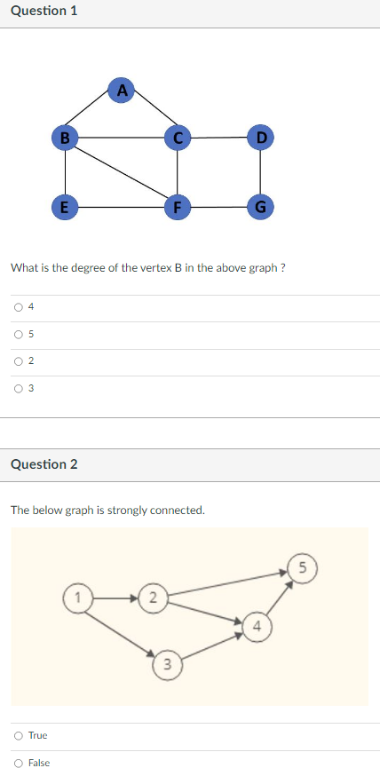 Solved What is the degree of the vertex B in the above | Chegg.com