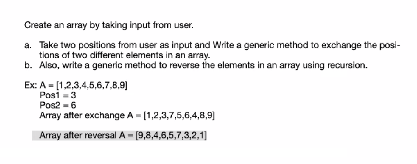 Solved Create an array by taking input from user. a. Take | Chegg.com