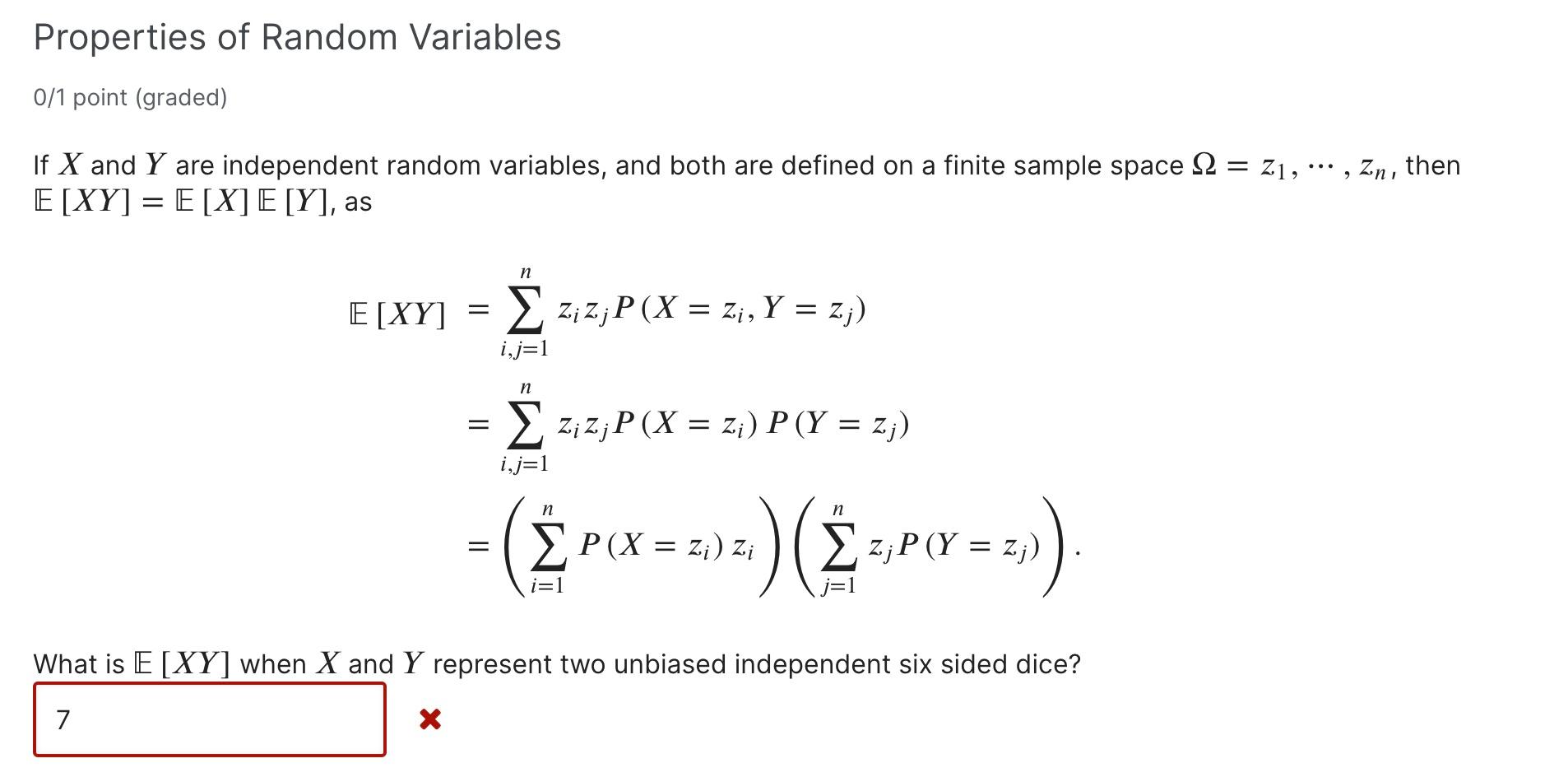 Solved Properties Of Random Variables 01 Point Graded If 