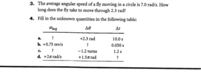Solved The average angular speed of a fly moving in a circle | Chegg.com