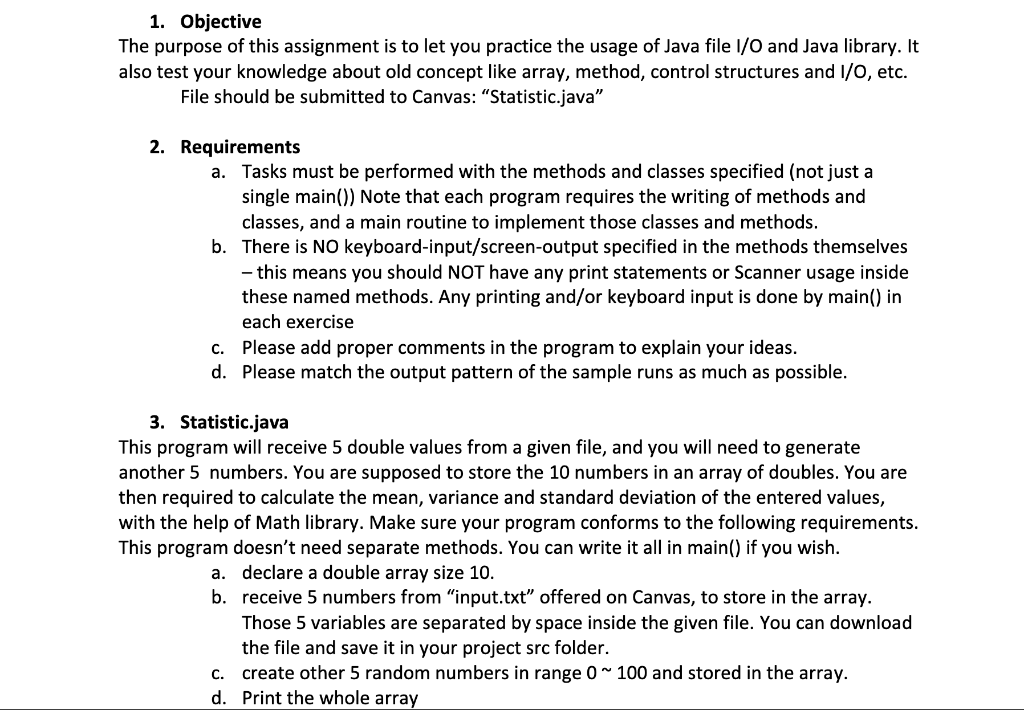 Solved 1. Objective The purpose of this assignment is to let | Chegg.com