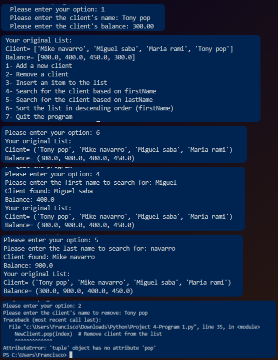 Solved Below is the details of the program and my | Chegg.com