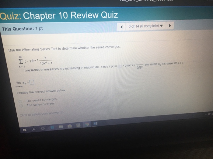 Solved Quiz: Chapter 10 Review Quiz This Question: 1 pt 1 of | Chegg.com