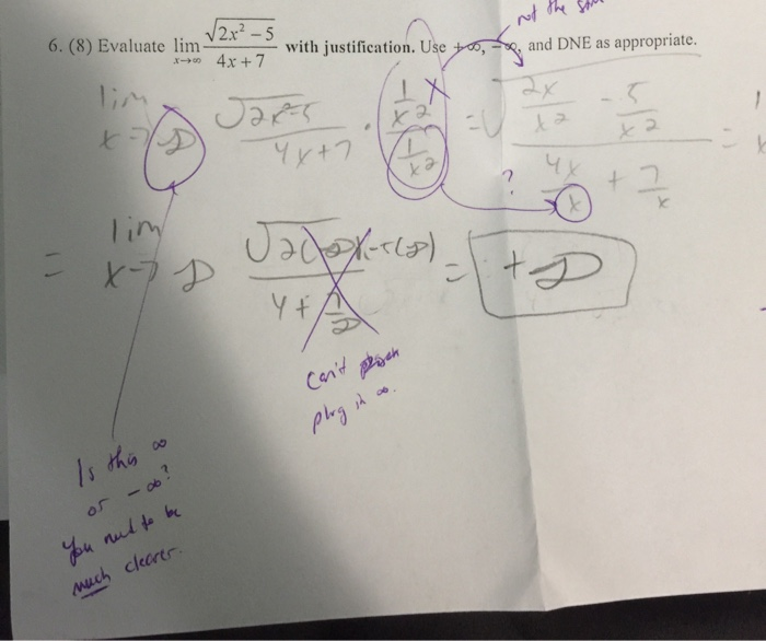 Solved 6. (8) Evaluate lim *- - with justification. Use too | Chegg.com