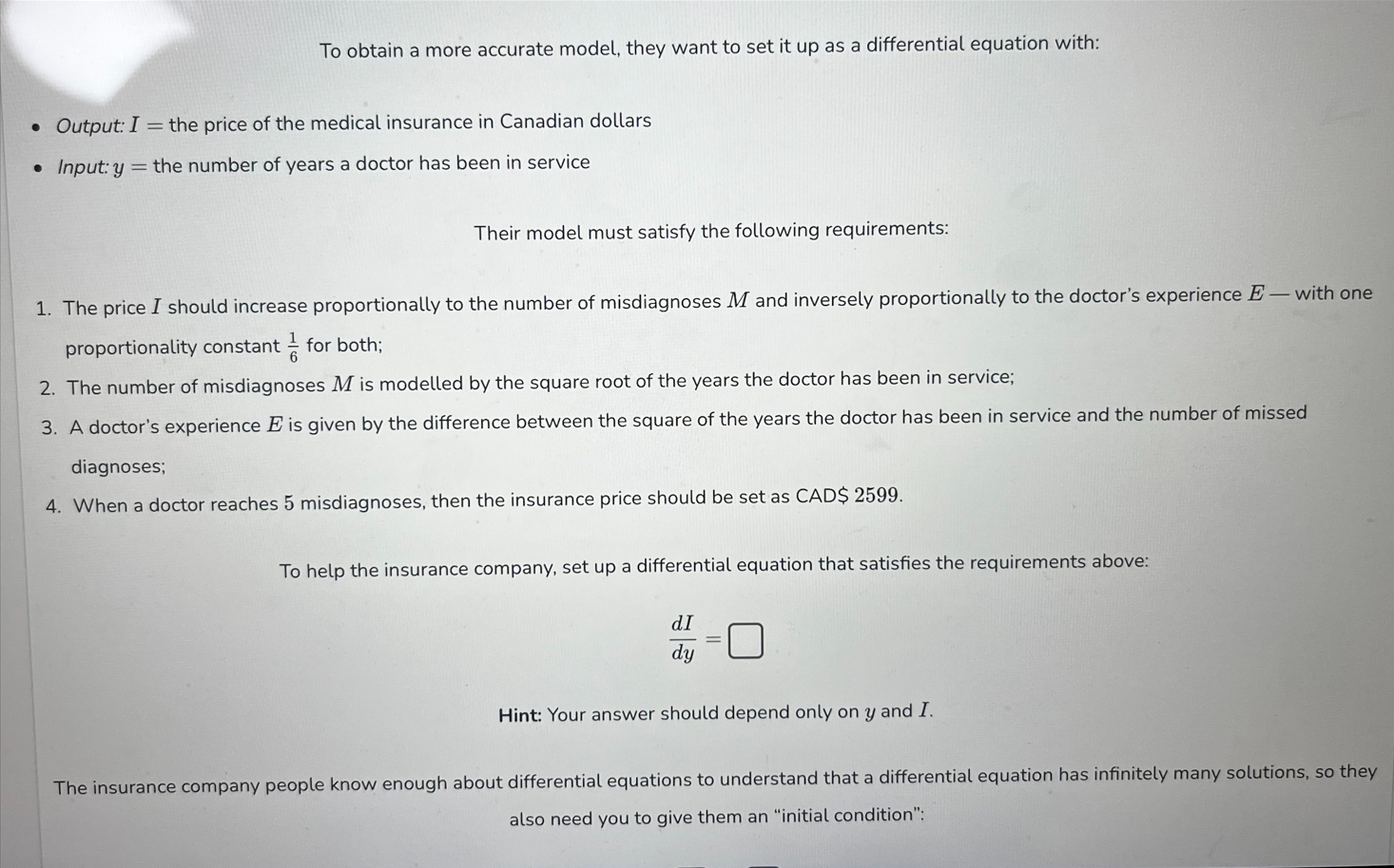 Solved To obtain a more accurate model, they want to set it | Chegg.com