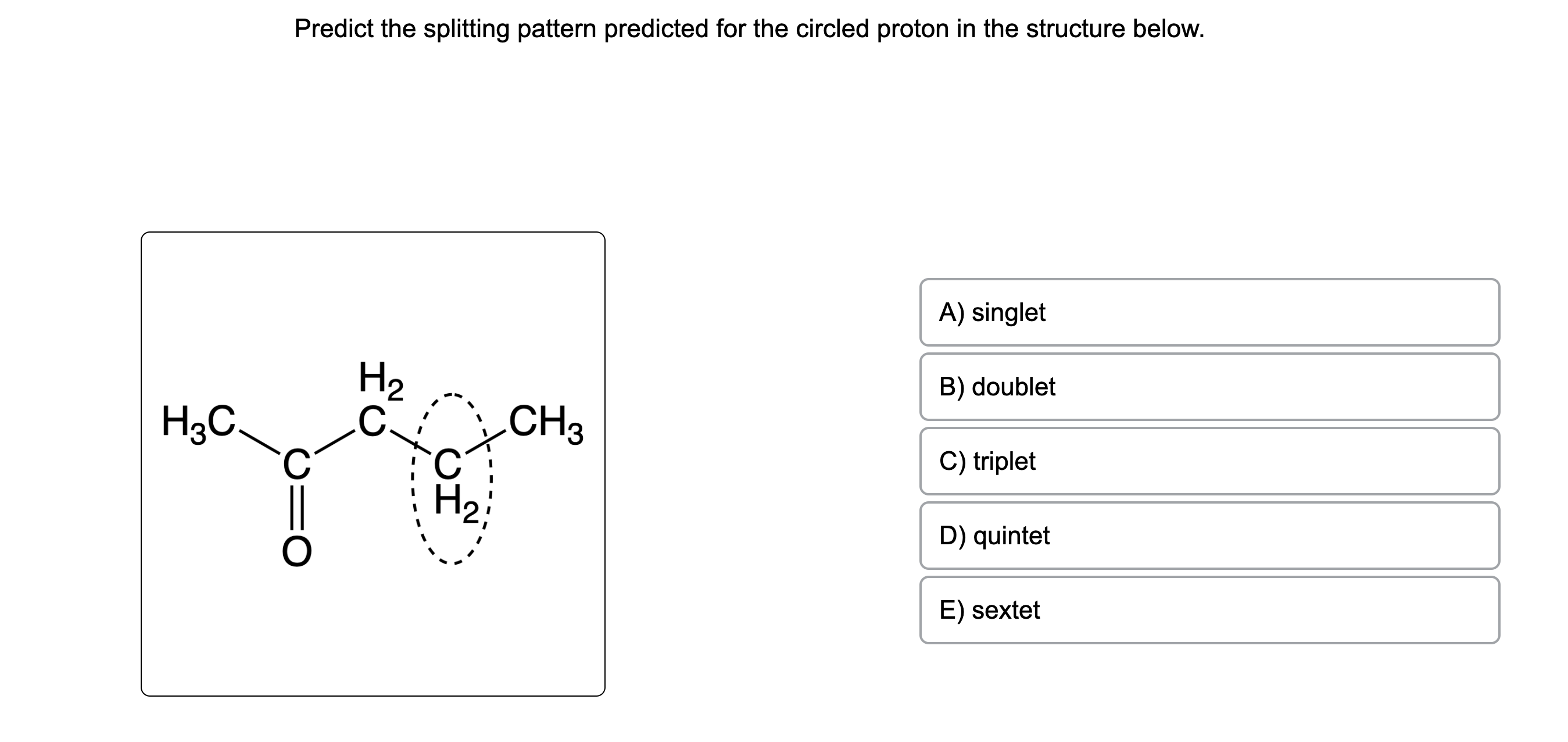 Solved Predict the splitting pattern predicted for the | Chegg.com Solved Predict the splitting pattern predicted for the | Chegg.com