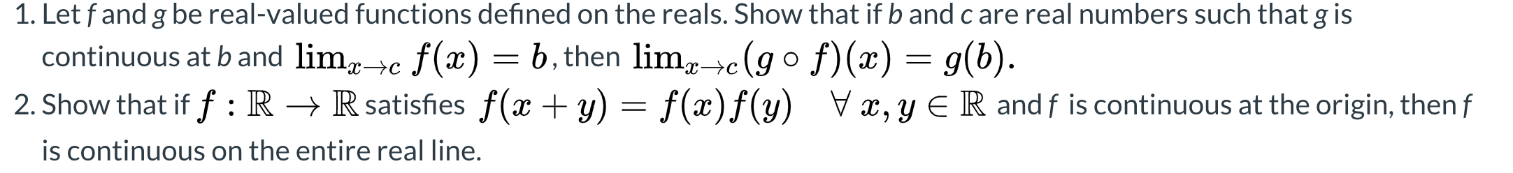 Solved 1. Let fand g be real-valued functions defined on the | Chegg.com