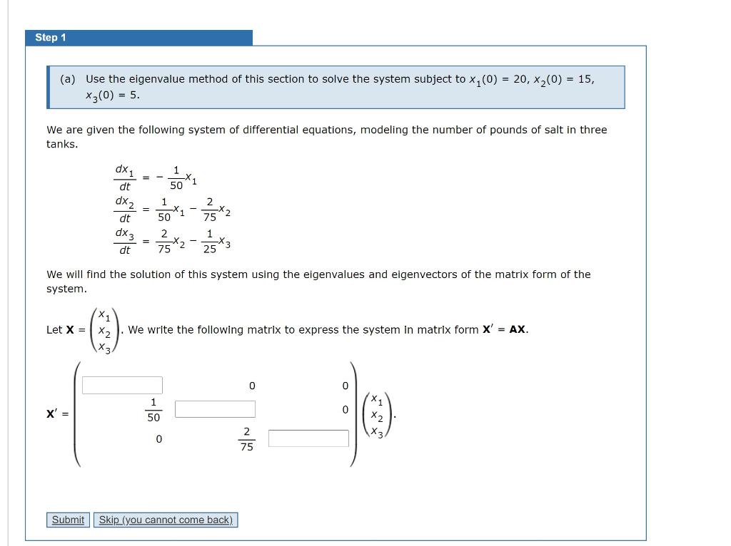 Solved Write the given linear system in matrix form. Assume | Chegg.com