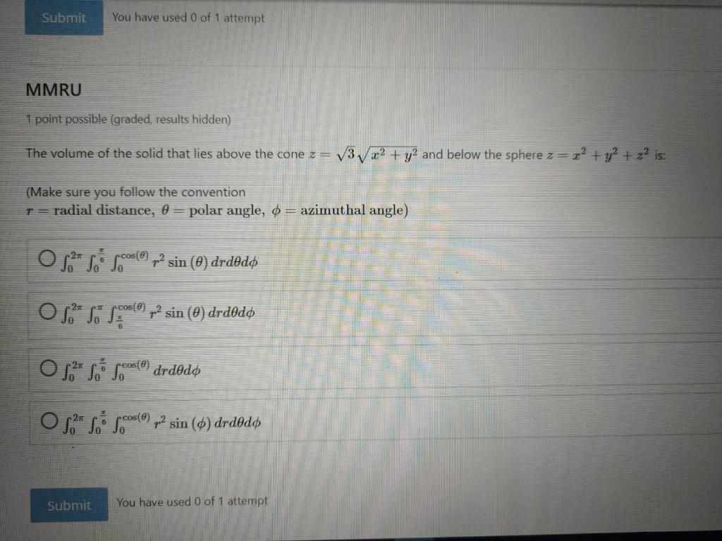 Solved MMRU 1 point possible (graded, results hidden) The | Chegg.com