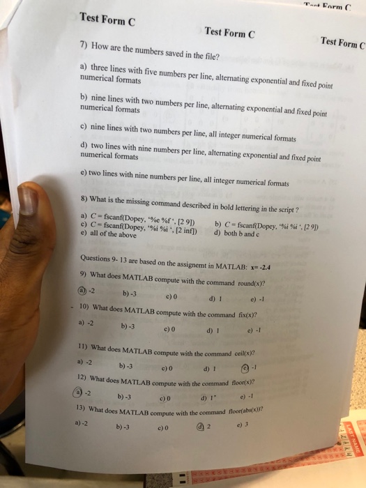 Solved Test Form C Test Form C Test Form C 7) How are the | Chegg.com