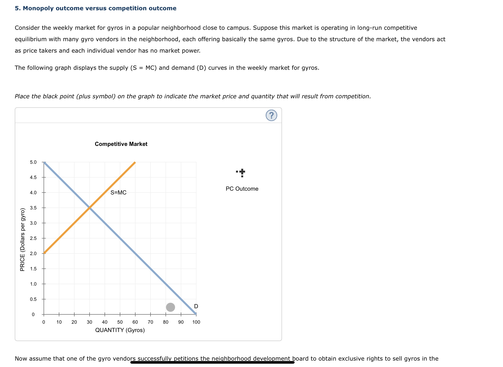 Solved 5. Monopoly outcome versus competition outcome | Chegg.com