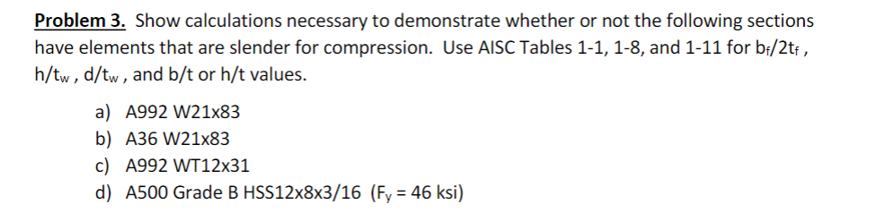 Solved Problem 3. Show calculations necessary to demonstrate | Chegg.com