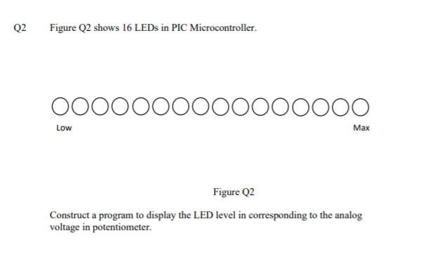 Solved Q2 Figure Q2 Shows 16 Leds In Pic Microcontroller 