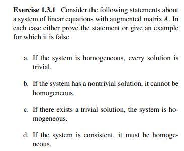 Solved Exercise 1.3.1 Consider the following statements | Chegg.com
