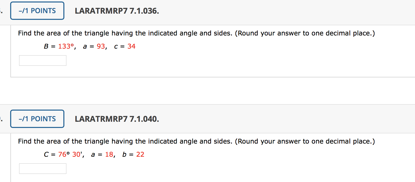 Solved -/1 POINTS LARATRMRP7 7.1.036. Find the area of the | Chegg.com