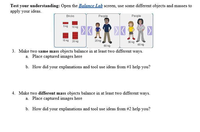Solved Test your understanding: Open the Balance Lab screen, | Chegg.com
