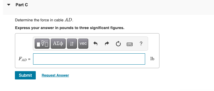 Solved The three cables support the 750-lb load as shown in | Chegg.com