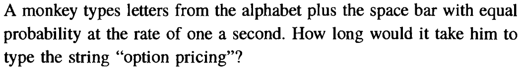 Solved A monkey types letters from the alphabet plus the | Chegg.com